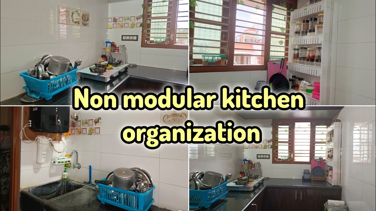 🌹Kitchen Tour rented House🏠Non Modular Kitchen Organization💁‍♀️ How To ...