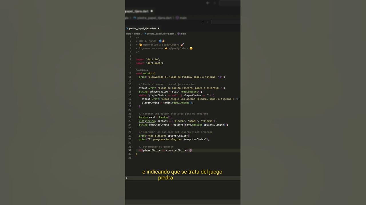 Juego de Piedra, papel o tijeras en Dart 🎯 🎮 | #Speedycoders #dart #flutter - YouTube