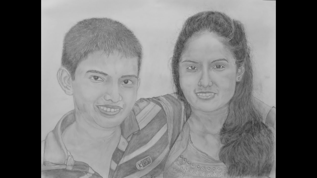 how to draw south Asian boy and girl faces using pencil - YouTube