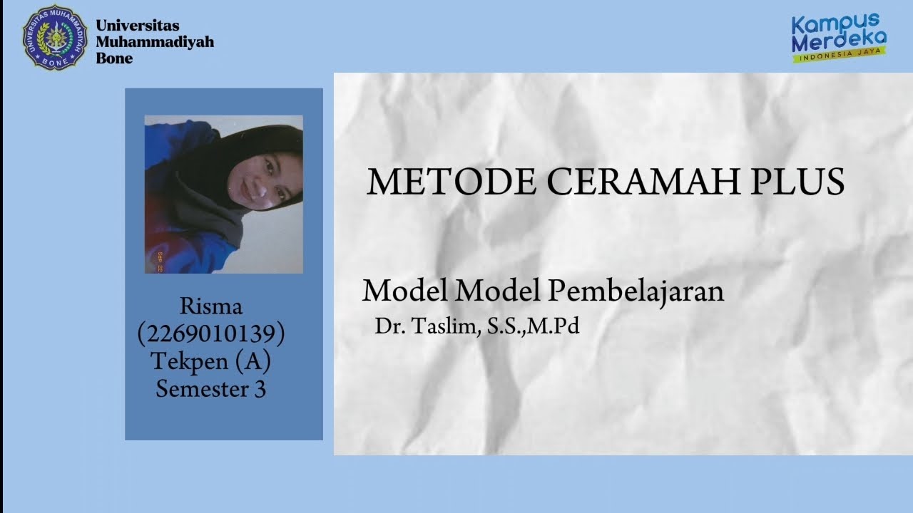 Model Pembelajaran Metode Ceramah Plus - YouTube