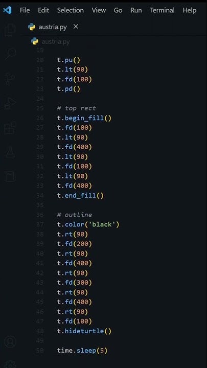 How To Draw Austria Flag In Python Turtle Module Shorts Python Programming Turtle Codding