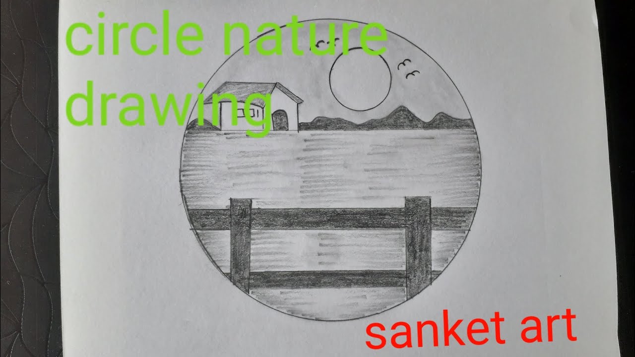 how to draw circle nature drawing | easy drawing in circle # ...