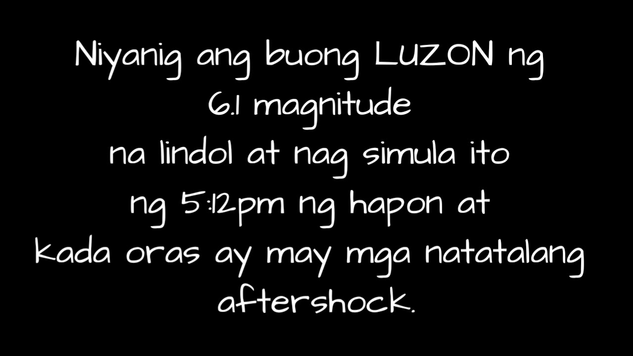 Earthquake (April 22, 2019) Magnitude 6.1 @Luzon, Philippines - YouTube