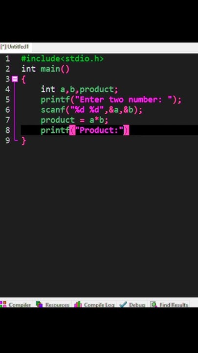product of Two Integers in c #code #codewithalpha #coding #programming#thecodingway #ccode#easy ...