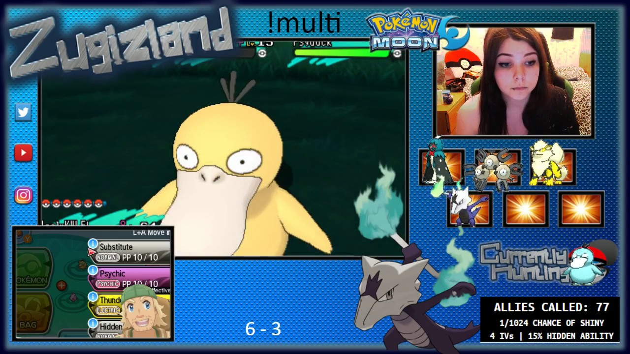 Shiny Psyduck reaction after 77 SOS encounters on Pokemon Moon During ...