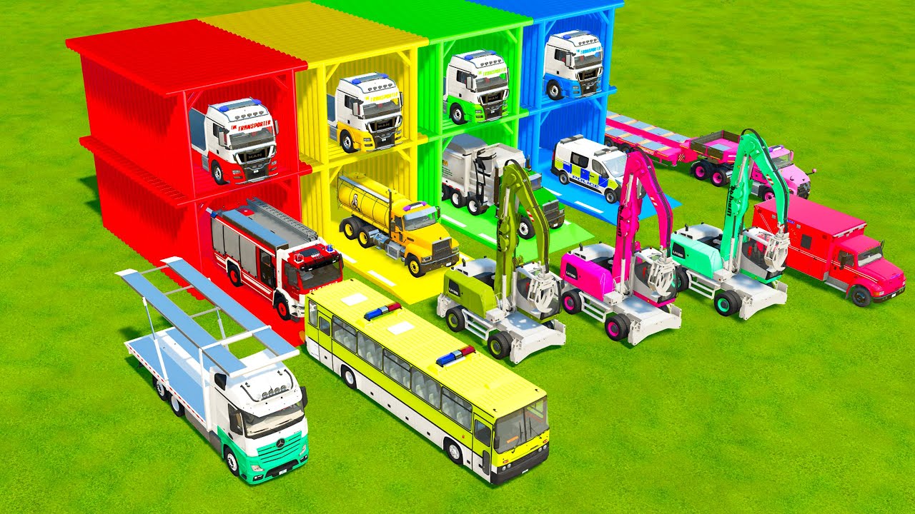 TRANSPORT ALL EXCAVATOR, EMERGENCY VEHICLES, AMBULANCE, FIRE AND ...