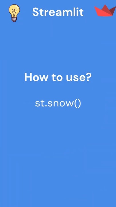 How to use streamlit snow function - YouTube