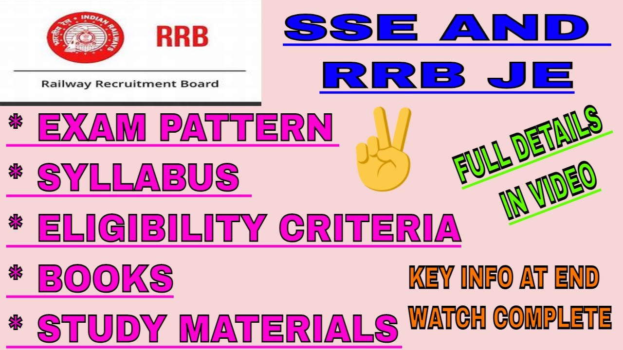 RRB JE AND SSE EXAM PATTERN AND SYLLABUS |HOW TO PREPARE AND STRATEGY ...