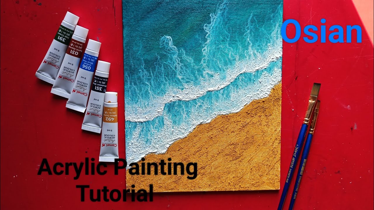 Step-by-Step: Easy Ocean Painting with Acrylics. size 8*10 #tutorial # ...