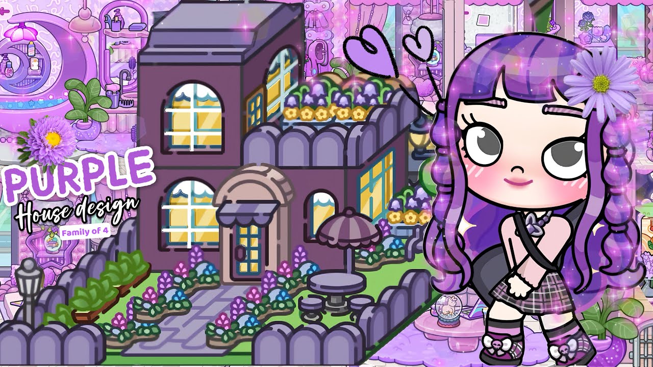 Purple family DreamHouse Tour!💜Purple Aesthetic Design |Avatar World ...