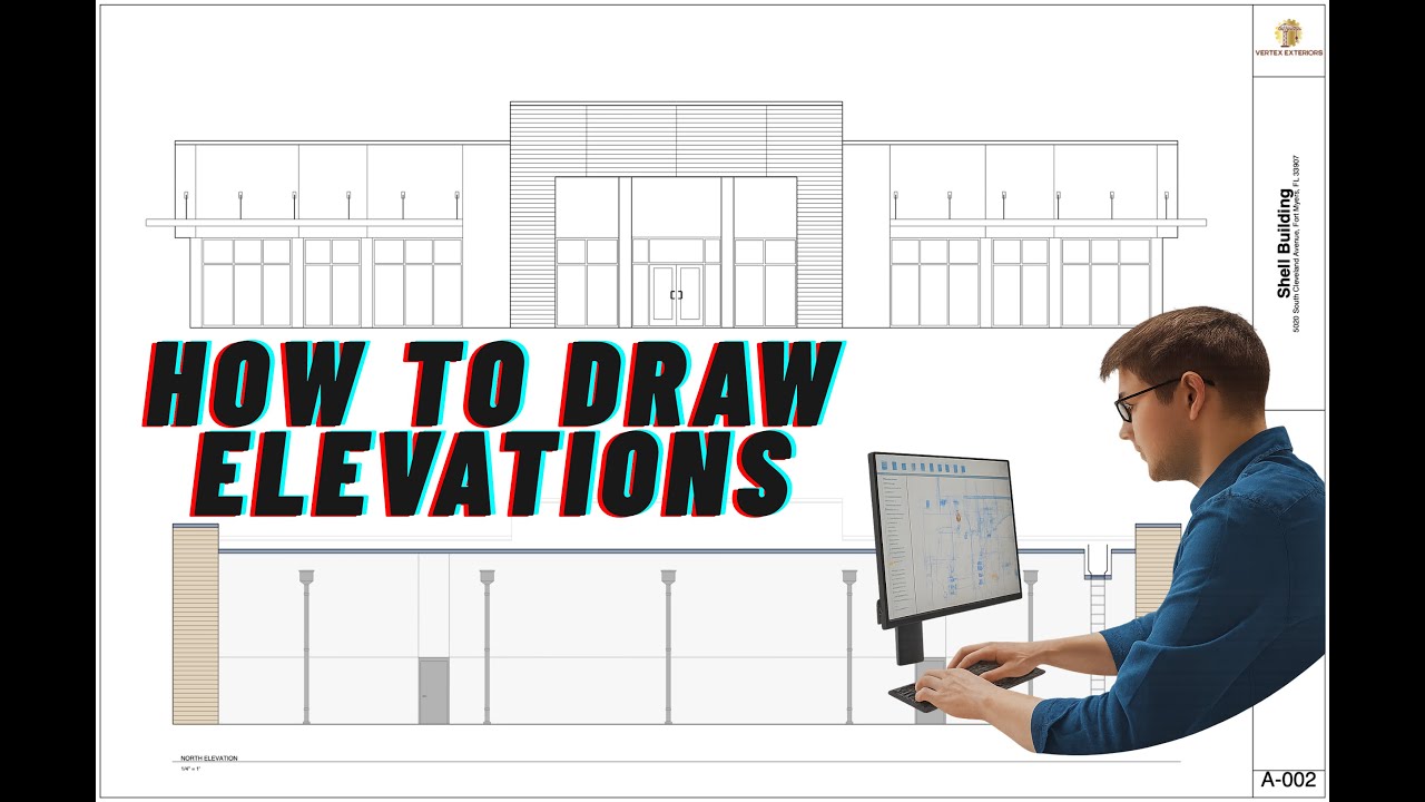 How to Draft Building Elevations for Shop Drawings - YouTube
