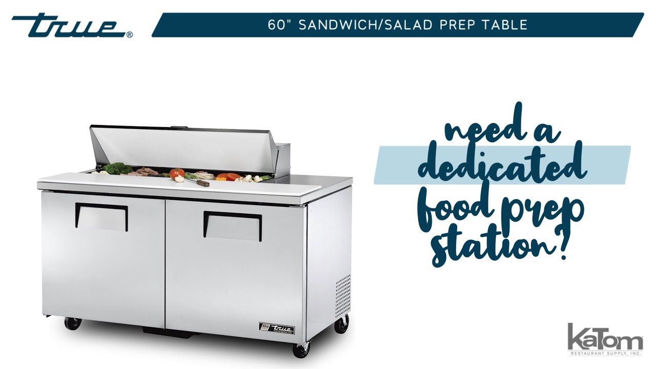 True 60" Sandwich/Salad Prep Table (598-TSSU6012) - YouTube