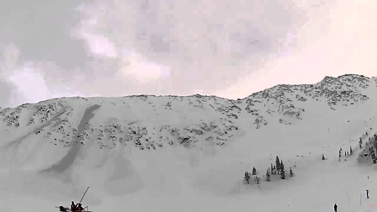 A-Basin Ski Area Avalanche Cannon Control Slide - YouTube