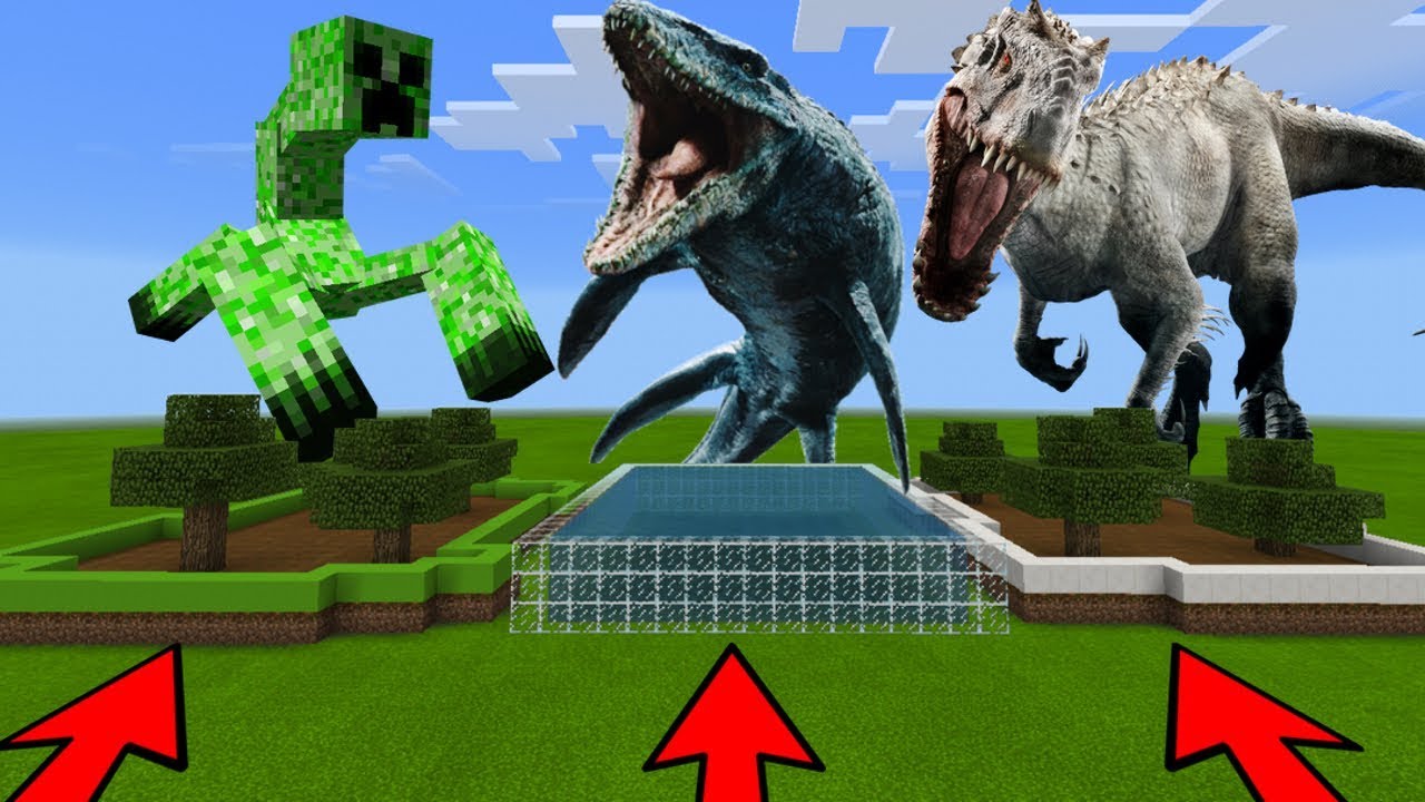 MCPE: DO NOT CHOOSE THE WRONG FARM (Mosasaurus, Indominus Rex & Mutant ...