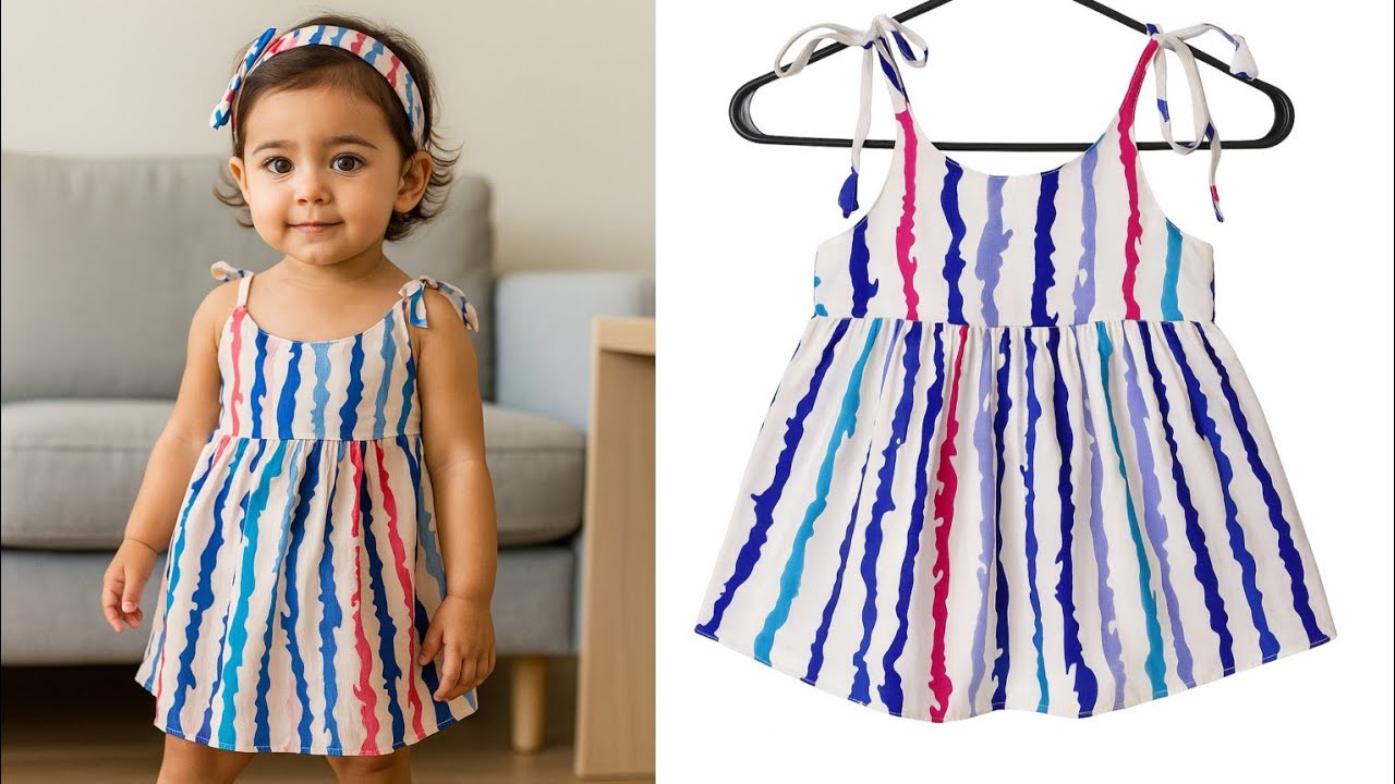 How to Cut and Sew Baby Frock | Easy Baby Girl Dress Cutting and ...