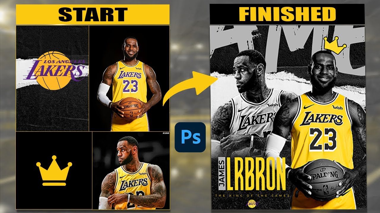 NBA POSTER made EASY in Photoshop. (Beginner tutorial) - YouTube