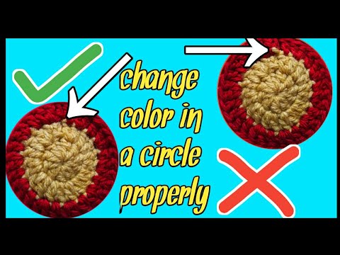 #9 How to change color while crocheting a circle 💯😎 | How to change ...
