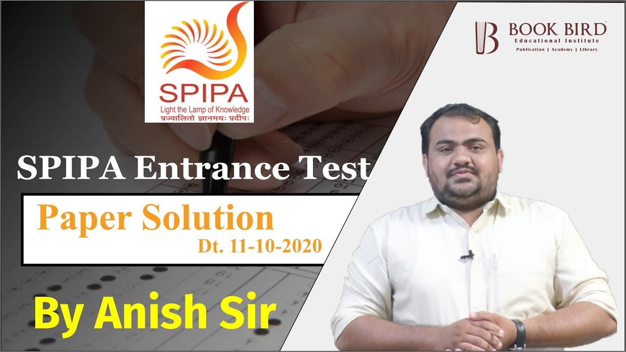 SPIPA Entrance Exam 2020 | Paper Solution | Book Bird Academy ...