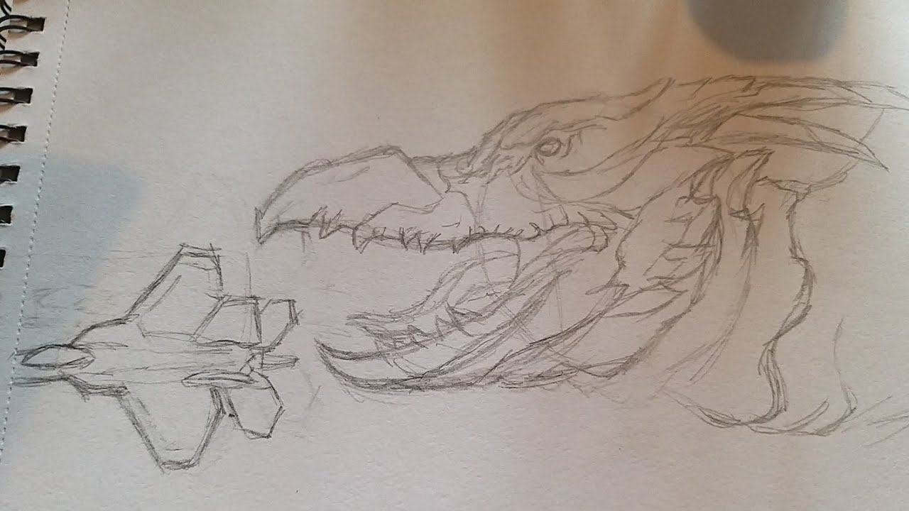 How to draw Rodan 2019 vs jet (easy part 1 ) - YouTube