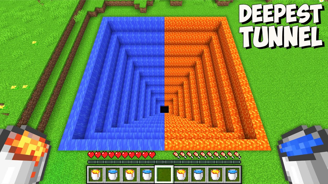 What is HIDDEN inside THE DEEPEST LAVA vs WATER PIT in Minecraft? i ...