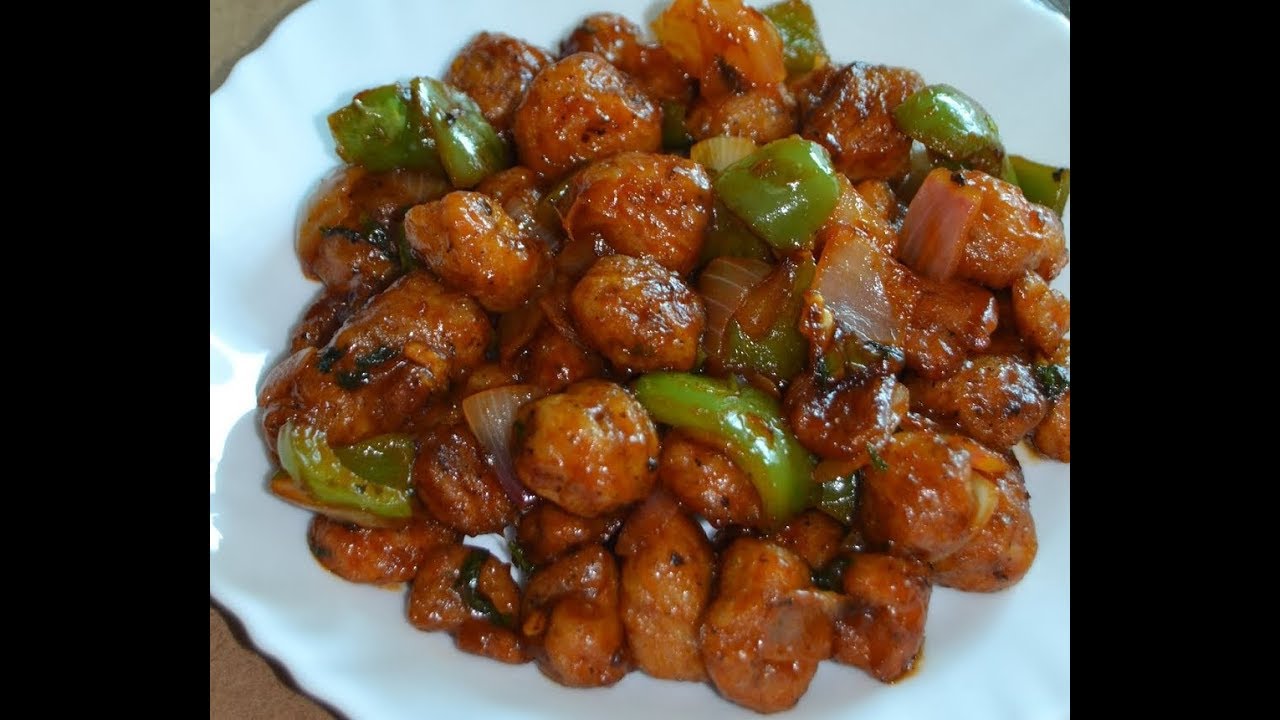 Soyabean chilli recipe । soya chilli । सोयाबीन चिल्ली रसेपी - YouTube