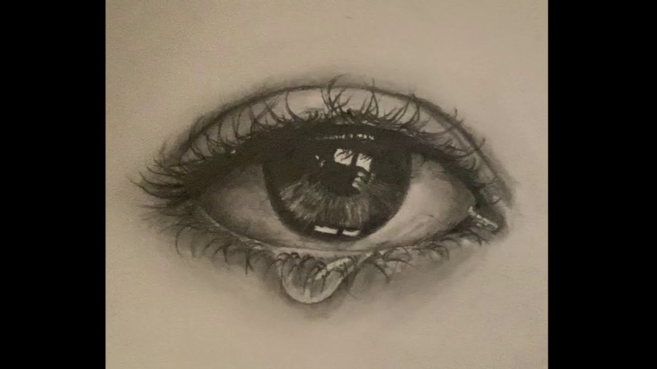 How to draw realistic crying eye! - YouTube