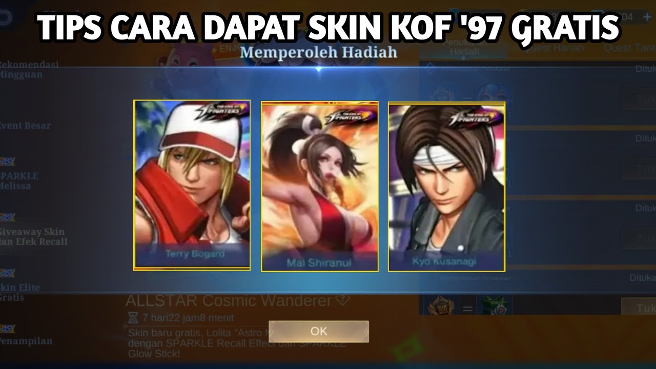 TIPS CARA DAPAT SKIN KOF '97 GRATIS EVENT MLBB X THE KING OF FIGHTERS ...
