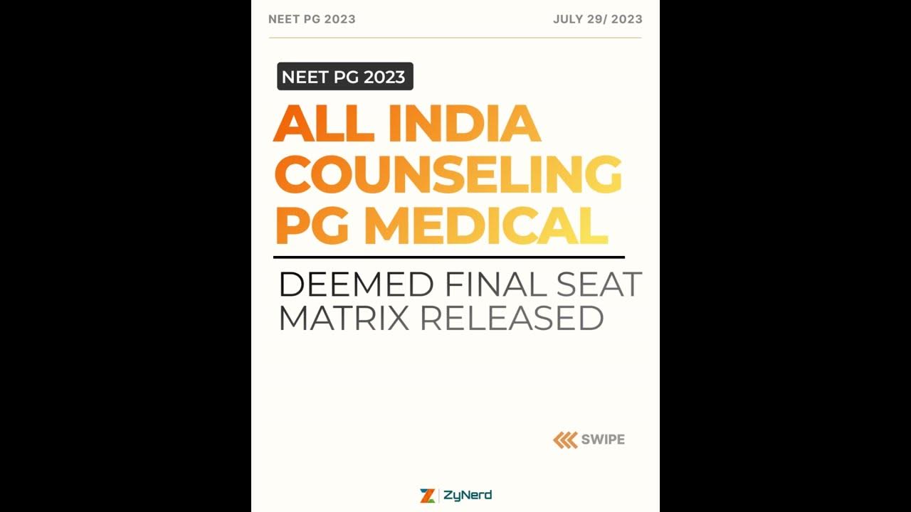 Final Seat Matrix AIQ Seats Released #neetpg2023 - YouTube