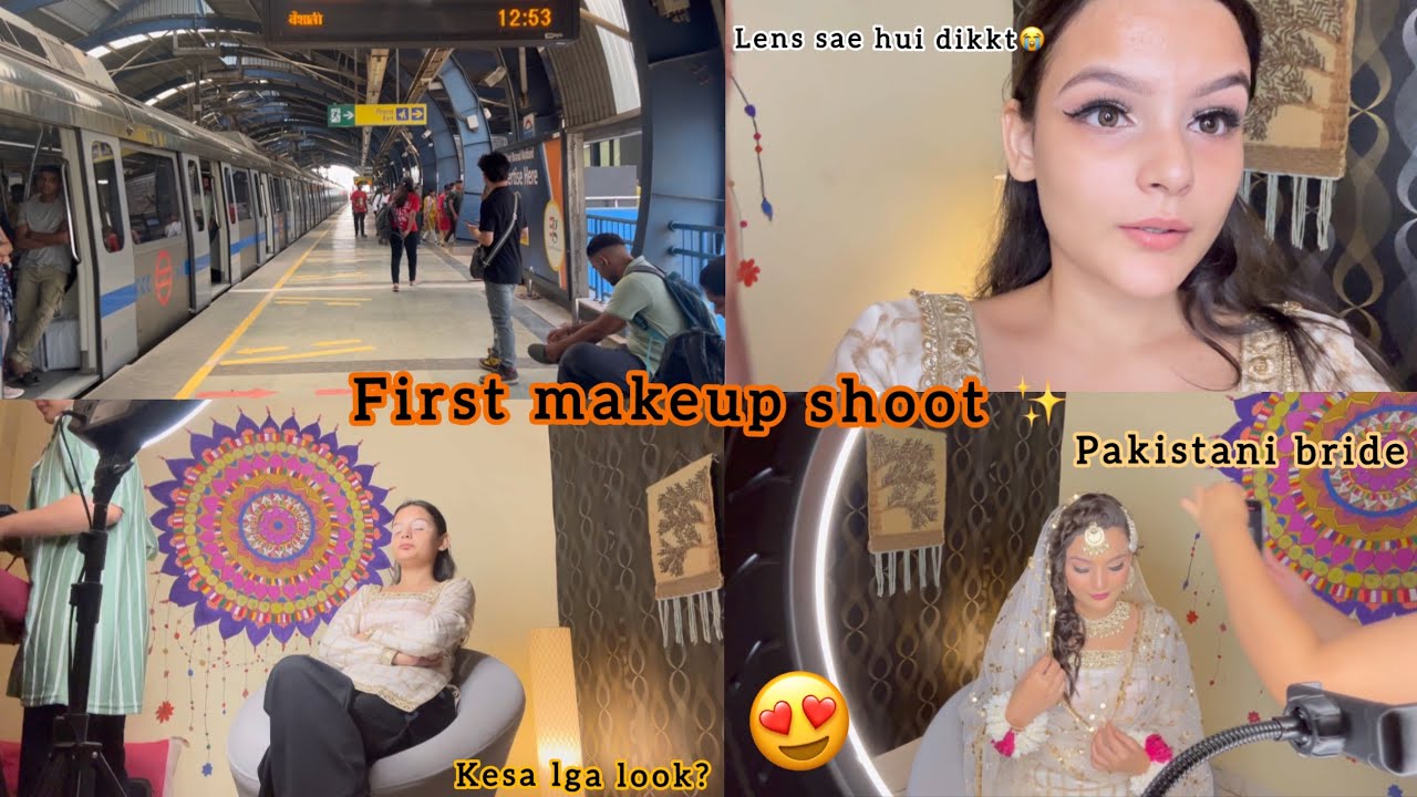 First makeup shoot experience ♥️lens sae hua bura haal😭#makeupshoot # ...
