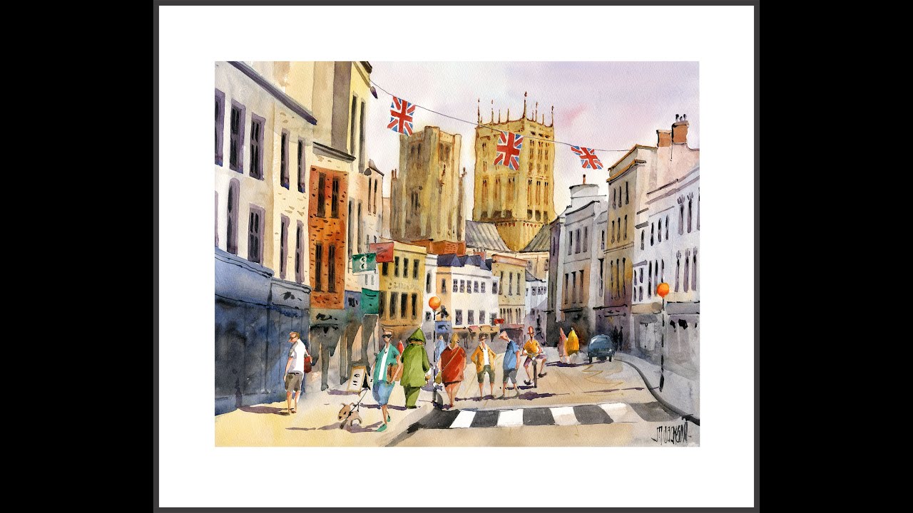 Wells High street by Mike Jackson Watercolour Artist - YouTube