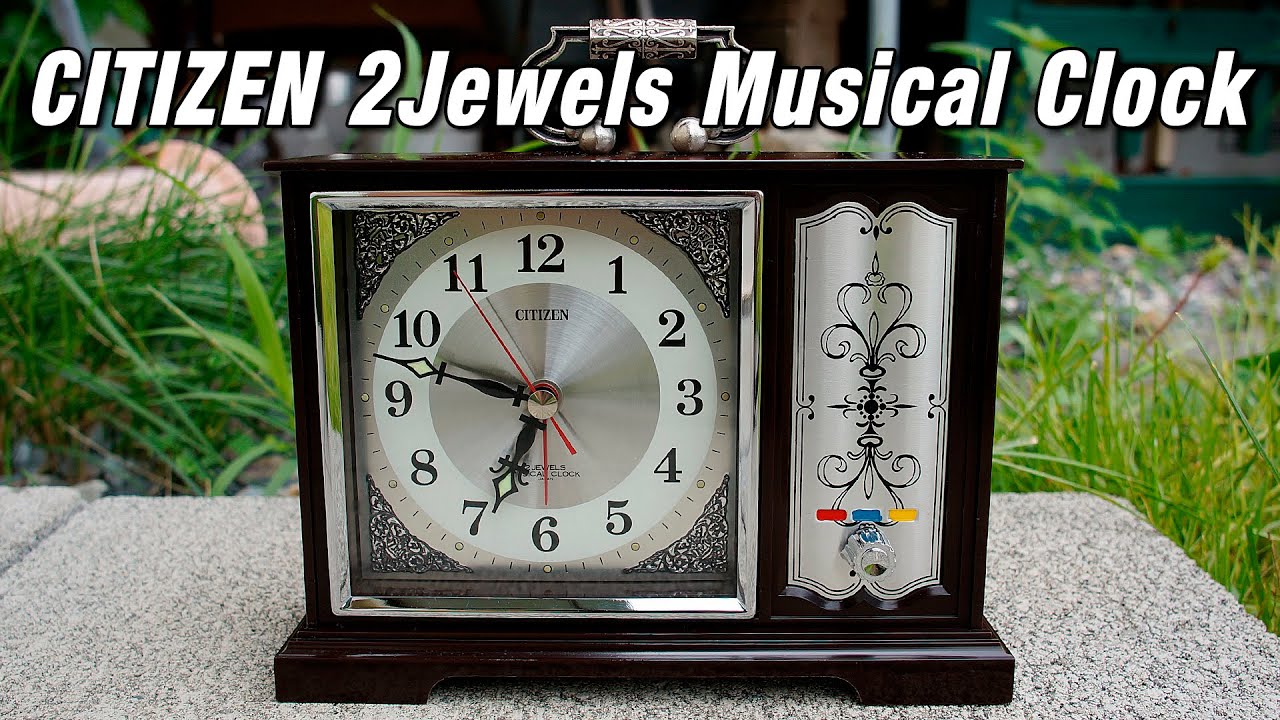 시티즌 오르골 알람 태엽시계 CITIZEN 2Jewles Musical Clock Orgel Alarm Clockwork ...