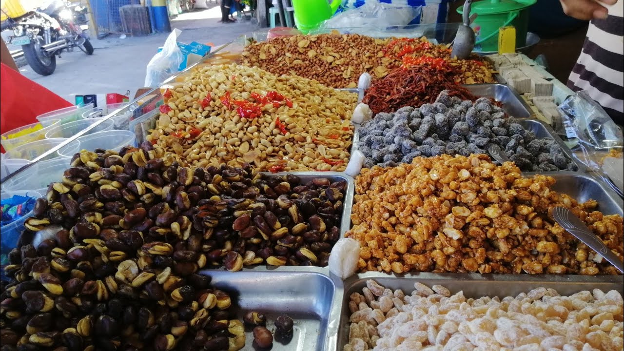 Philippines street food mani,sampalok, dilis,sweet beans,peanut brittle ...