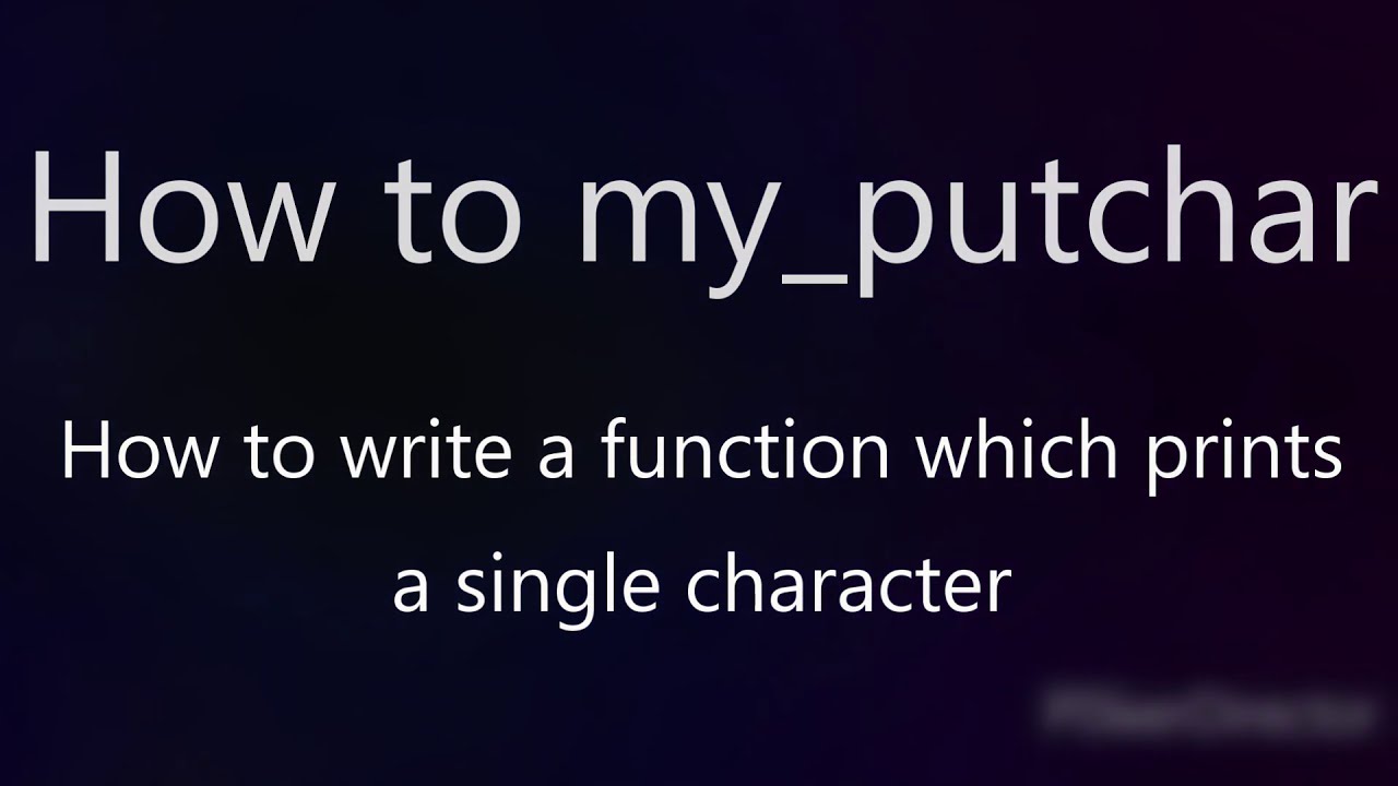 C Programming How To Putchar Youtube