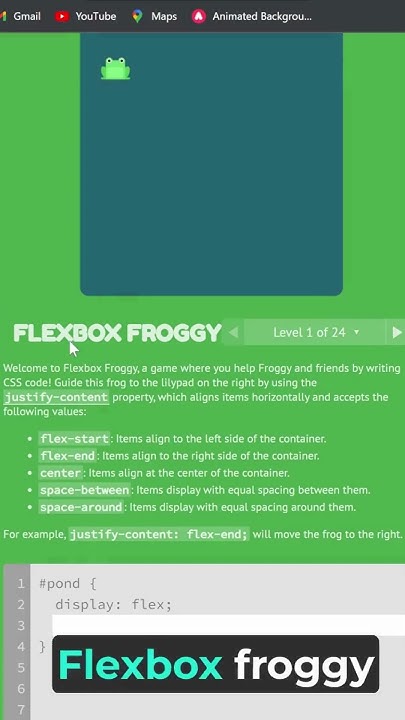 Learn Css Flexbox By Playing A Game Css Tips 2 Youtube