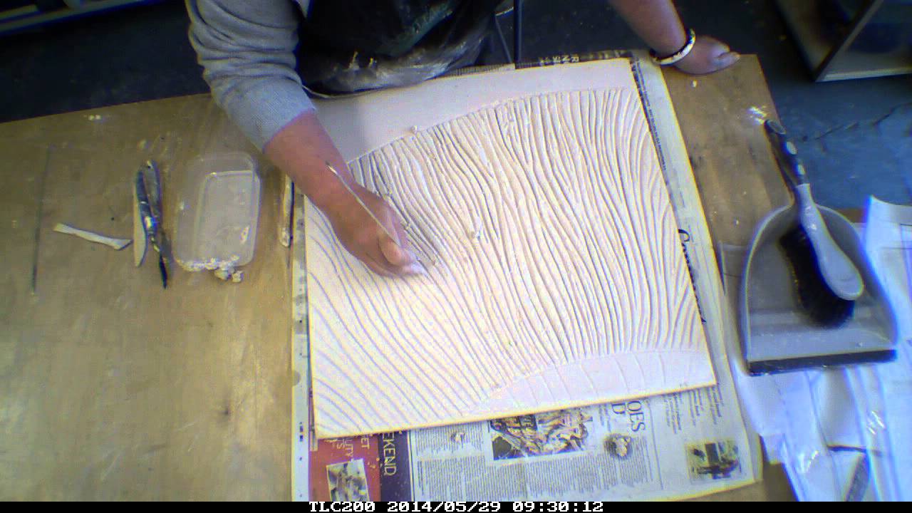 preparting a plaster block for carving - YouTube