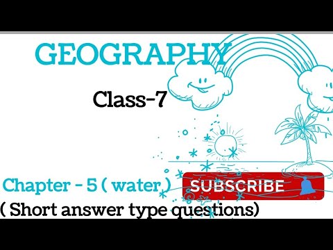 WATER,Geography, Class -7 ,chapter 5 (Water) NCERT , question -answers - YouTube