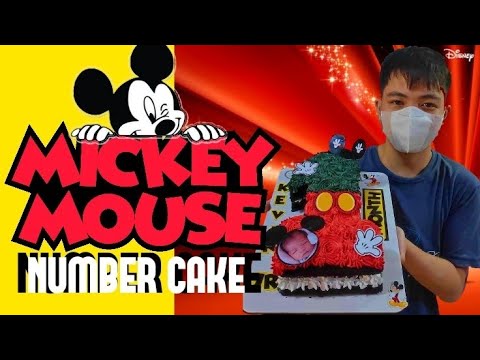 Mickey Mouse Number Cake | How to make number cake | Cake for Beginners ...