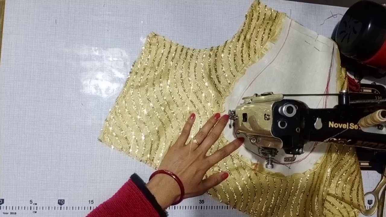 Matka gala blouse design cutting and stitching back neck - YouTube