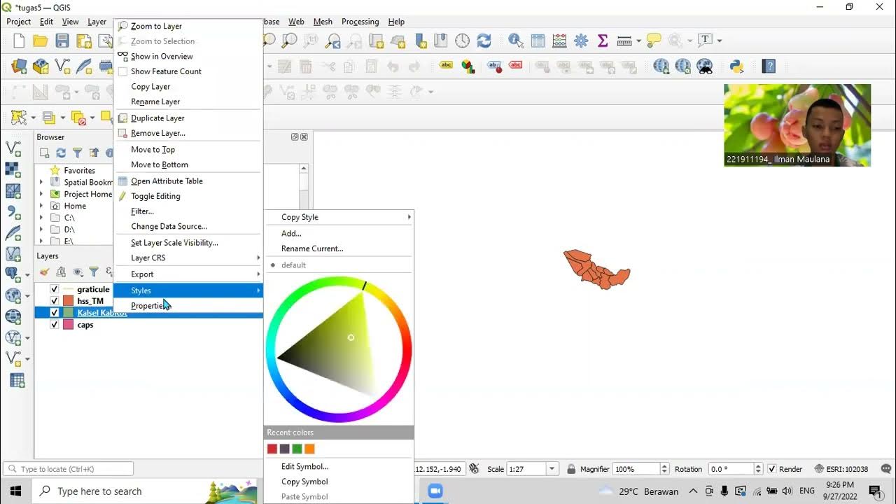 crs layer dan crs project qgis - YouTube