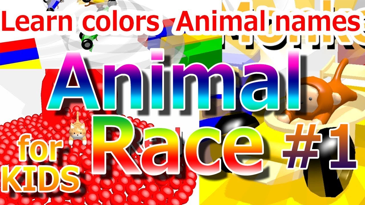 Animal Race for Kids #1[Learn Colors][Learn numbers][Animal names ...