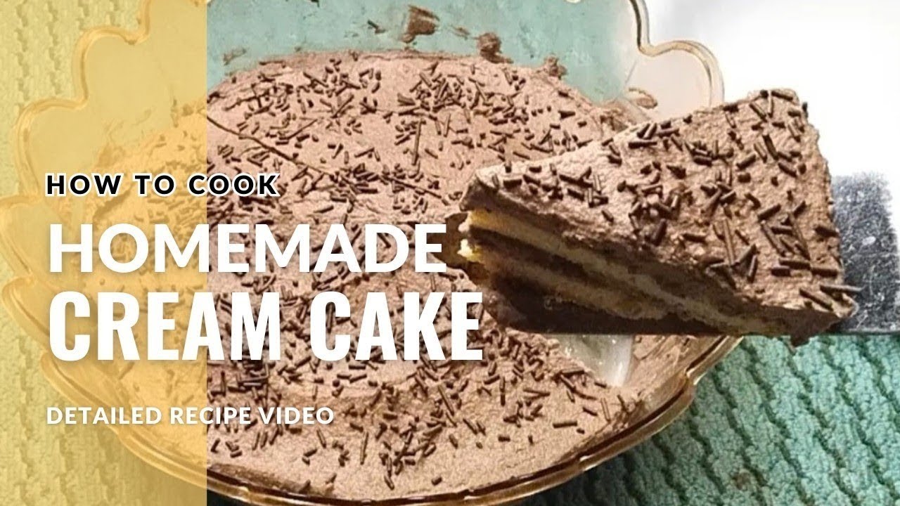 "Easy Homemade Cream Cake Recipe Without Whipped Cream!" - YouTube