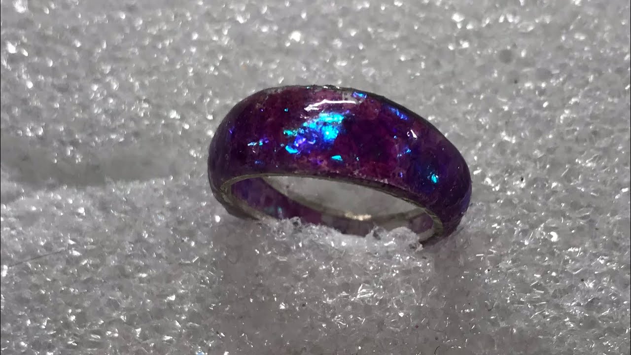 (158) COSMIC HOLOGRAPHIC RING (UV resin jewelry) HOW TO MAKE IT # ...