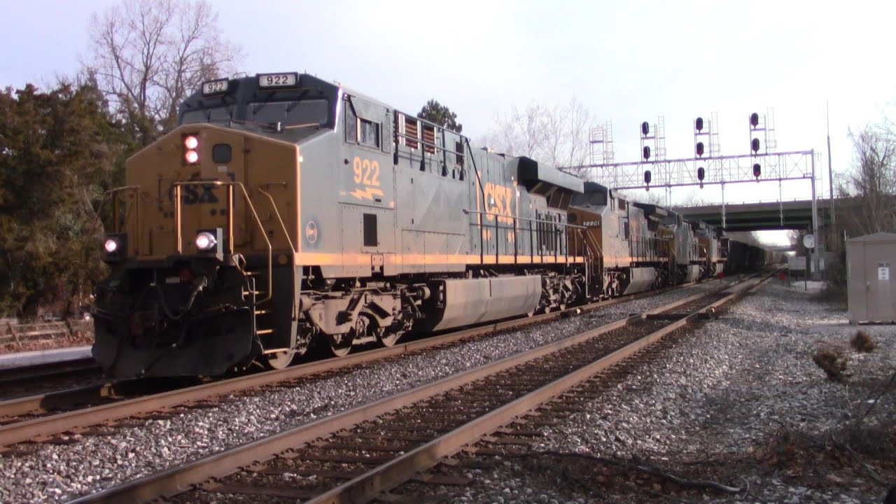 [4K] 2-12-22 a Dash -8 trails on a CSX Empty Coal Train west at St ...