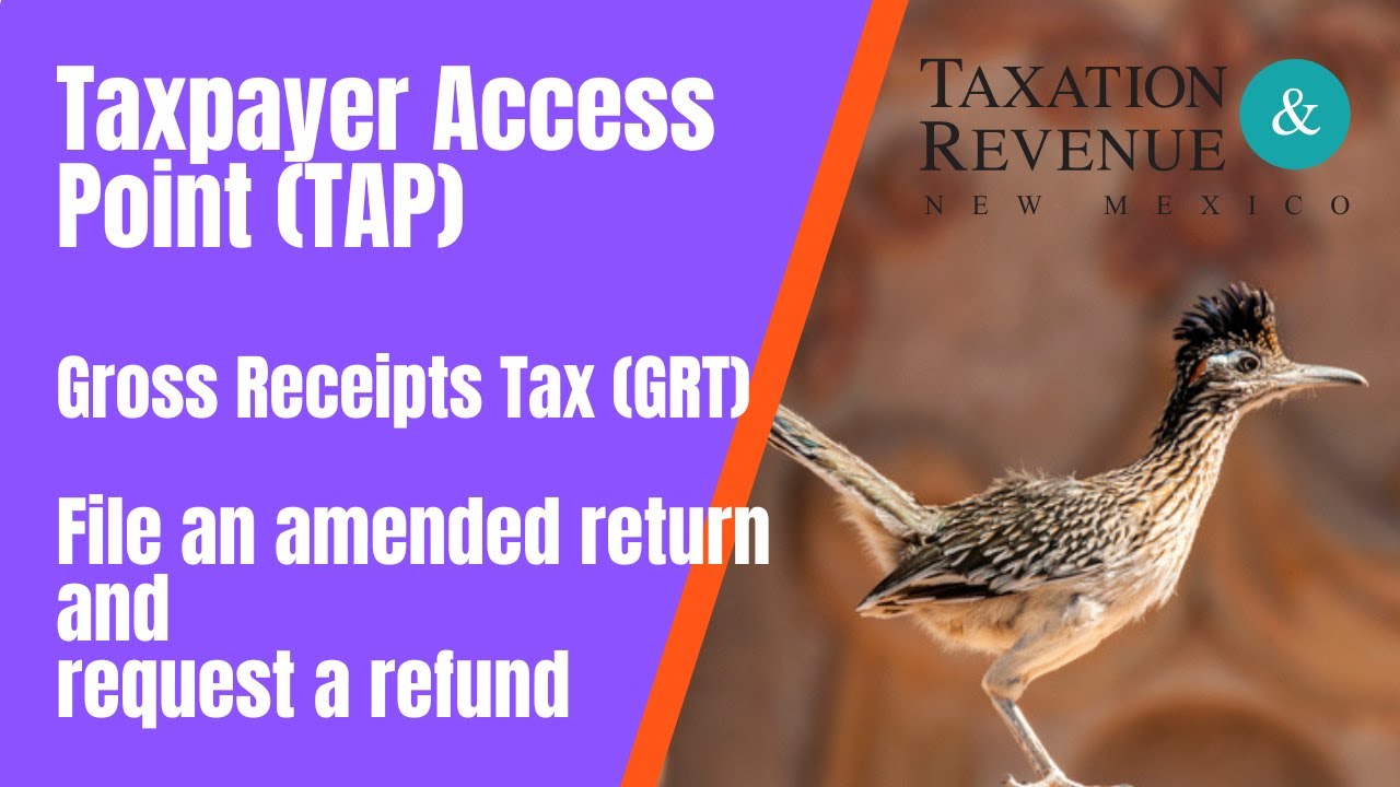 TAP Tutorial for Businesses: File an Amended GRT Return & Request a ...