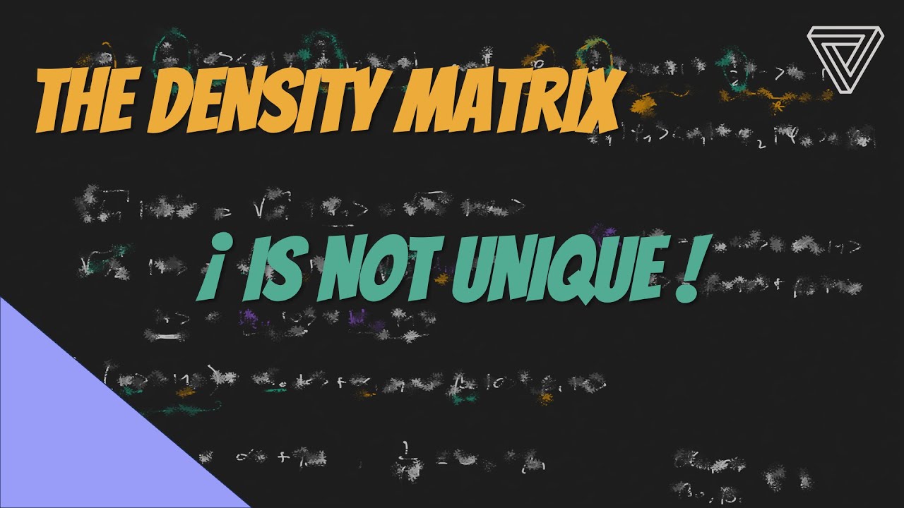 Ambiguity of the Density Matrix Representation - YouTube