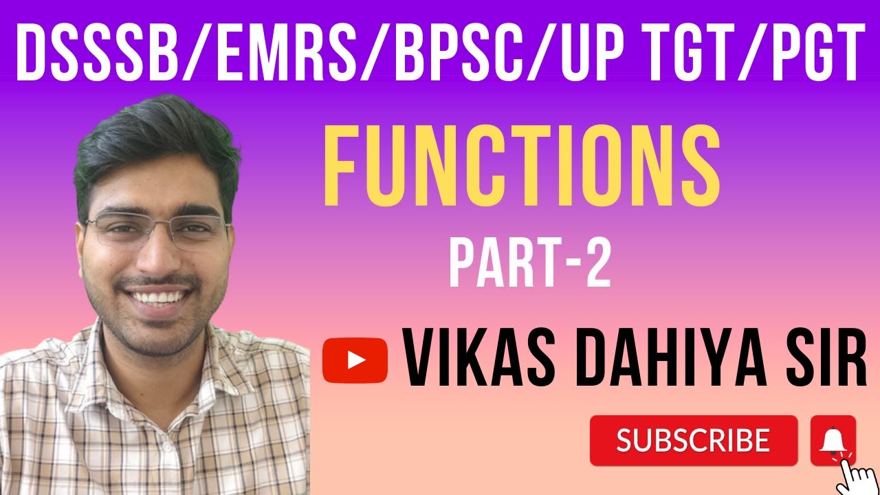 Chapter-5 FUNCTIONS Part-2 || DSSSB/BPSC/EMRS/UP/Haryana TGT/PGT Maths Preparation 2023-24 ...