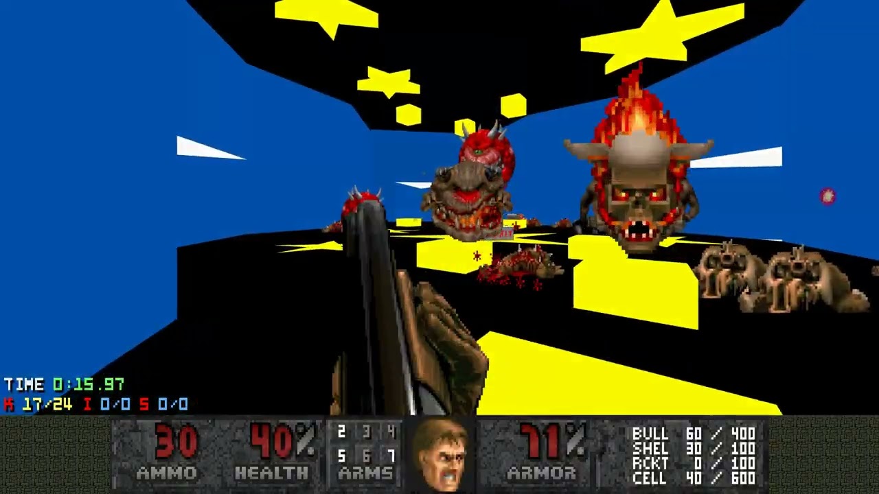 Doom II: 1 bad wad MAP 05 AMONGS THE STARS | Ultra Violence 100% MAX ...