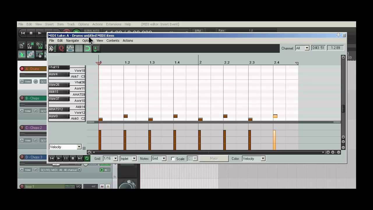 Reaper tutorial - using MIDI editor to "paint" high-value notes for ...