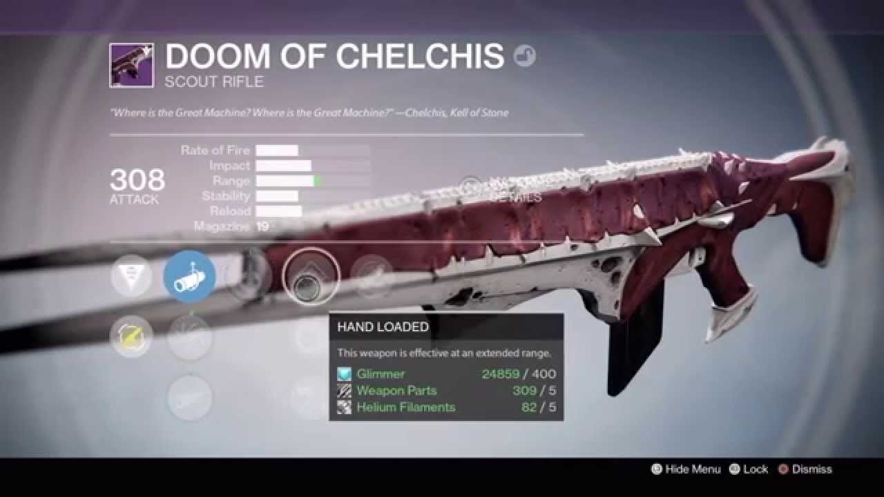 Destiny/DOOM OF CHELCHIS/Scout rifle - YouTube