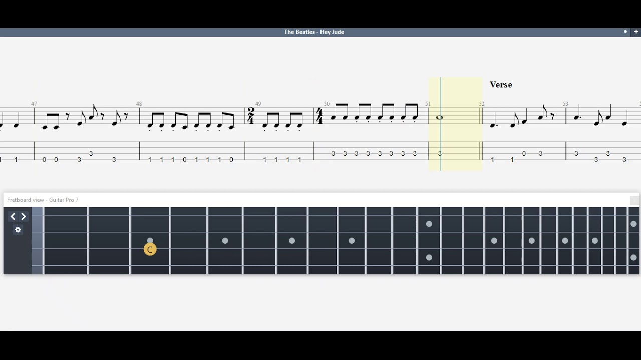 The Beatles - Hey Jude, Bass Tab - YouTube